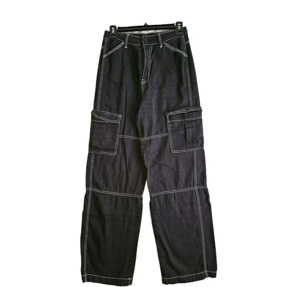 H&M | Pants & Jumpsuits | Hm Divided Cargo Pants Women Black Contrast ...
